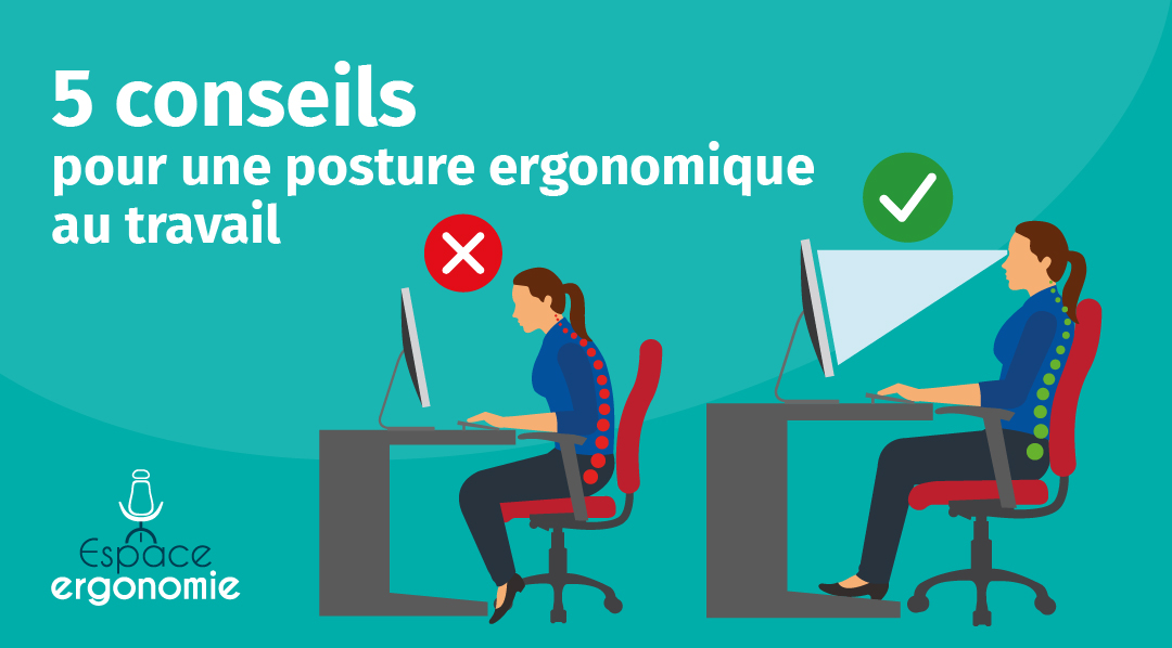 5 conseils pour une posture ergonomique au travail - Espace Ergonomie ...